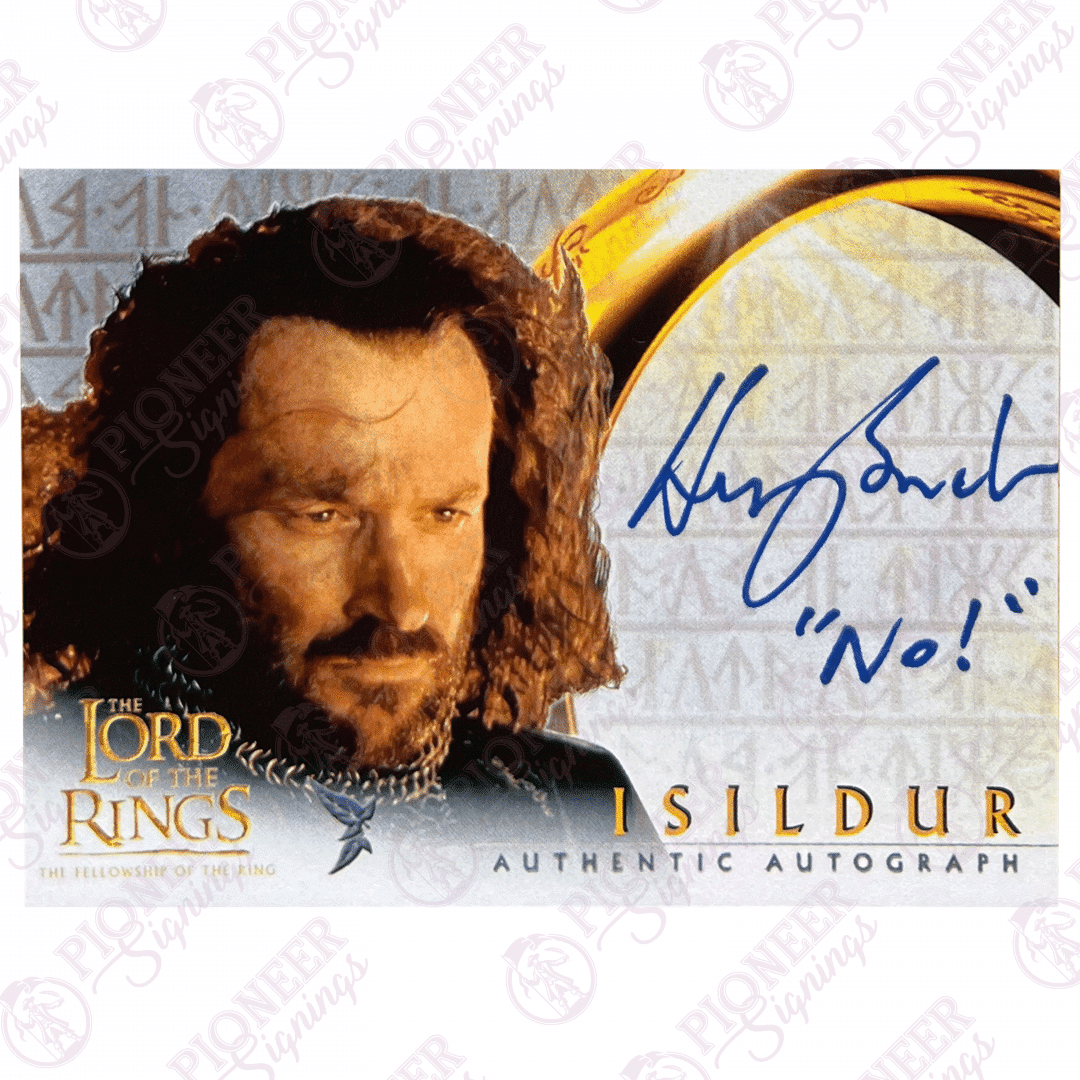 The Lord of the Rings 'Isildur' Custom Trading Card signed by Harry Sinclair with Quote (CoA ...